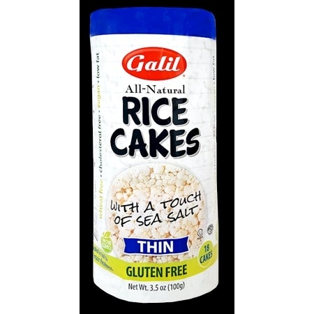 Galil Thin Rice Cakes | Round | Salt | 3.5 Oz | A Peach of a Party